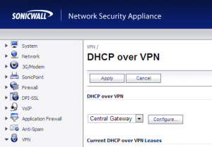Site to Site VPN via two Sonicwall firewalls - With DHCP over VPN ...