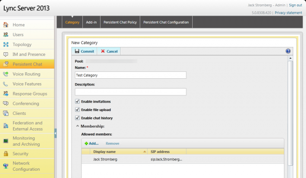 [Tutorial] Setting up and installing persistent chat for Lync Server 2013 - Jack Stromberg