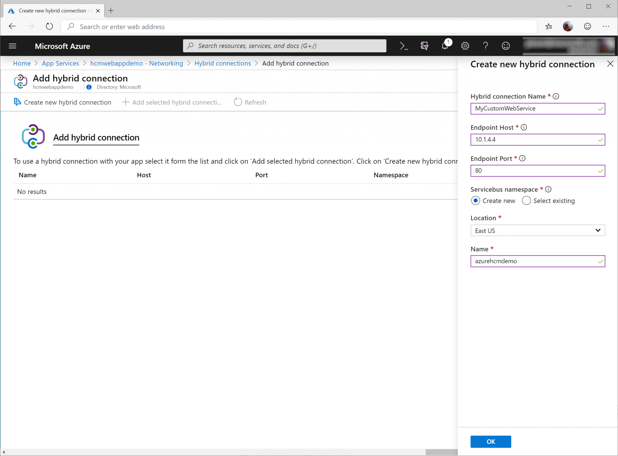Tutorial Using Azure Hybrid Connection Manager To Reach Resources On