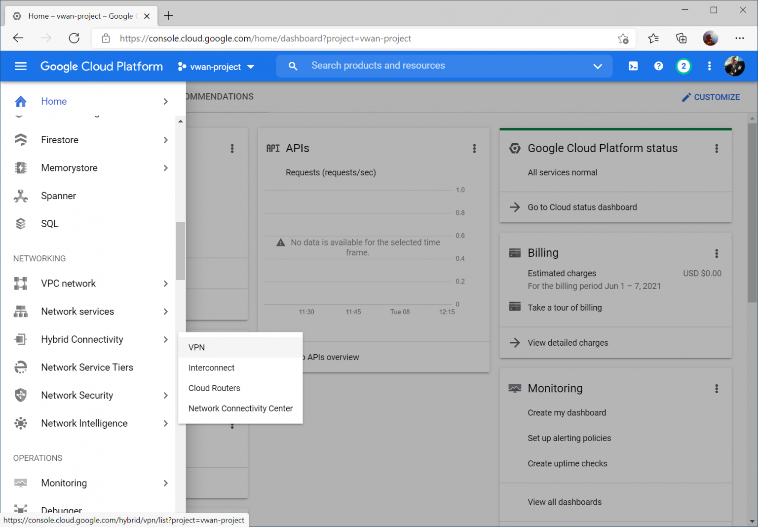 Establishing a GCP VPN Tunnel to Azure Virtual WAN; Active/Active BPG ...